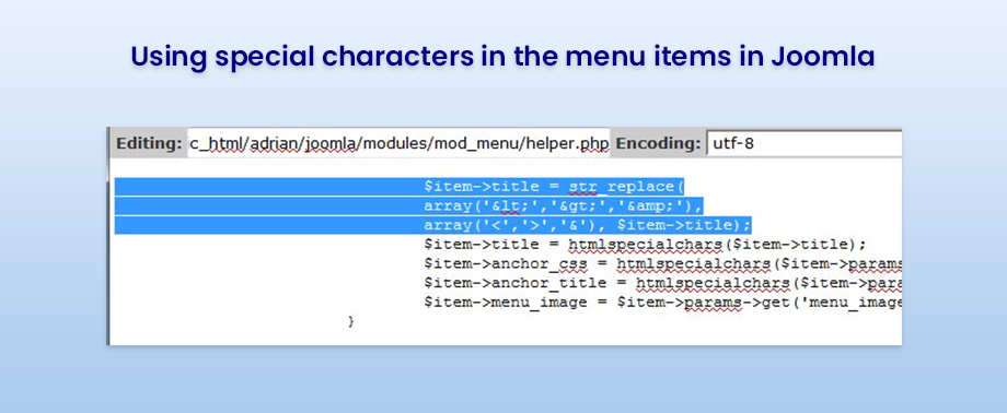 Using special characters in the menu items in Joomla - Alakmalak Technologies Blog - Mastering ...