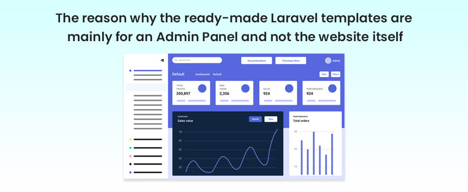 The reason why the ready-made Laravel templates are mainly for an Admin ...
